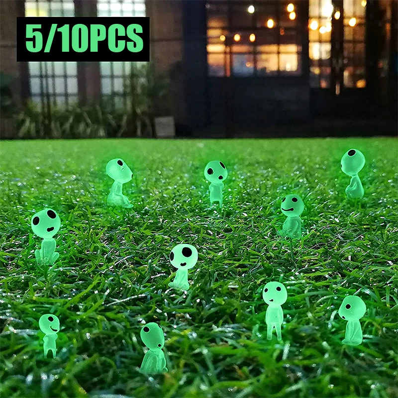 5/10pcs Luminous Tree Spirits Micro Landscape Elves Figure Ornament ...