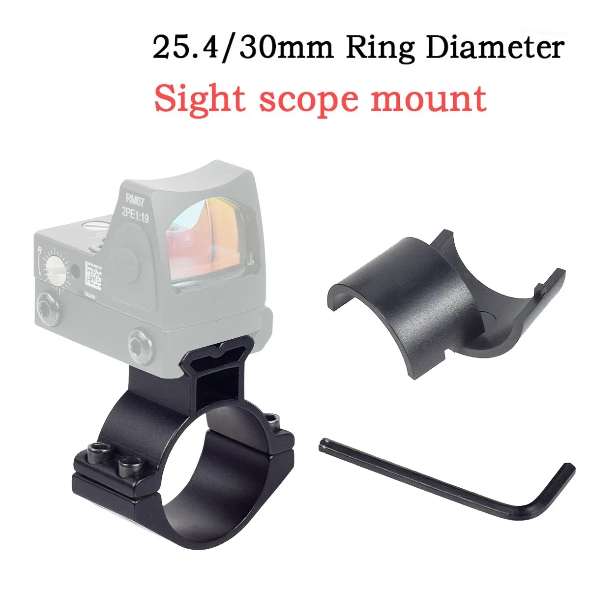 RMR-M1-Red-Dot-Flashlight-Clamp-25-4mm-30mm-Diameter-Ring-CQB-Scope ...