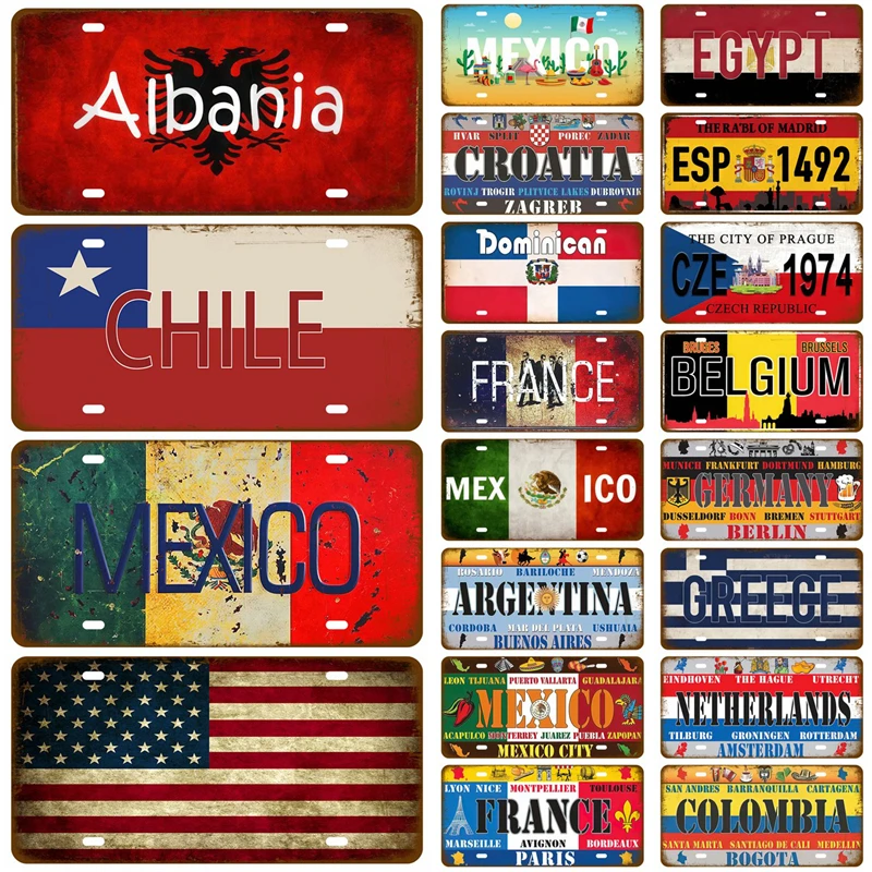 Country-Flag-Tinplate-Plate-For-Wall-Home-Restaurant-Craft-Bar-Decor ...