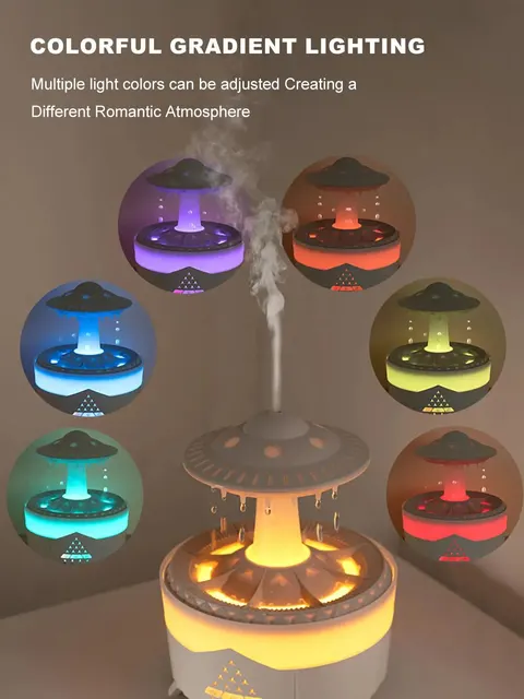 UFO Rain Cloud Ultrasonic Aroma Diffuser & Humidifiers for Bedroom ...