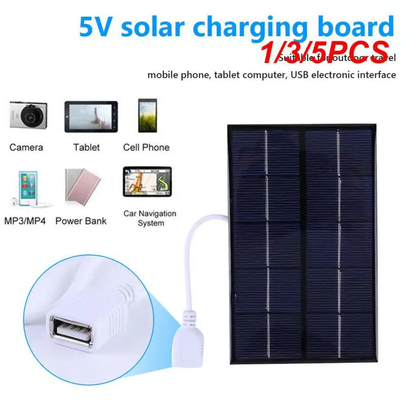 1-3-5PCS-5V-Solar-Panel-USB-Micro-Battery-Charger-Outdoor-Portable-For ...