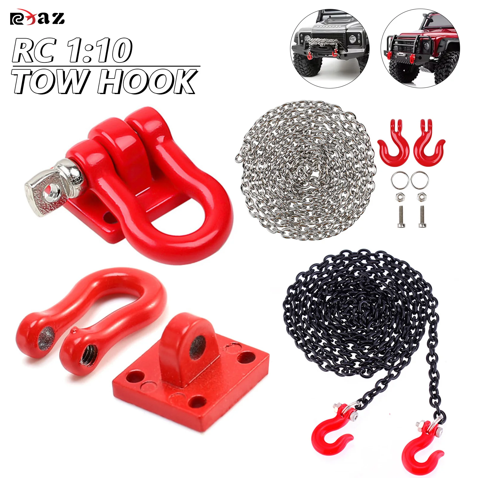 RCXAZ metal trailer hitch car chain accessories, suitable for 1/10 ...