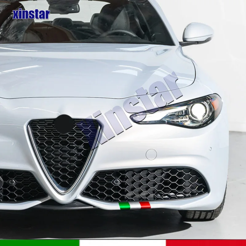 Car-Italian-Flag-Front-Grille-Stickers-Decals-For-Alfa-Romeo-Giulia ...