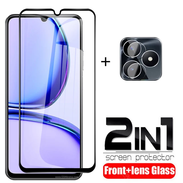 2in1 Full Cover Tempered Glass Case For Realme C53 4G Screen Protectors ...