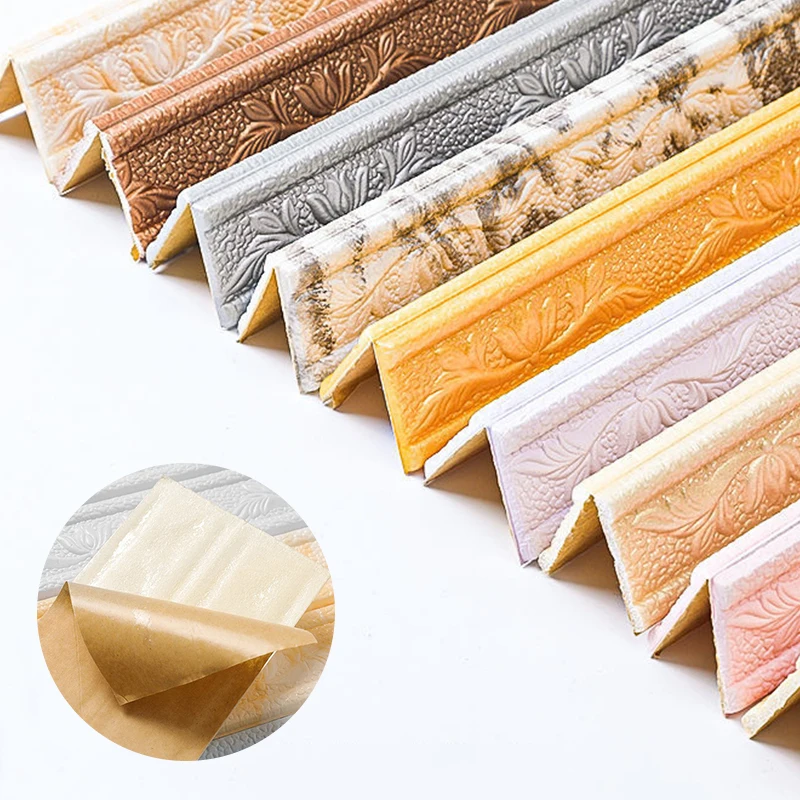 Tira-de-borde-de-pared-de-230cm-autoadhesiva-3D-en-relieve-pegatinas-de ...