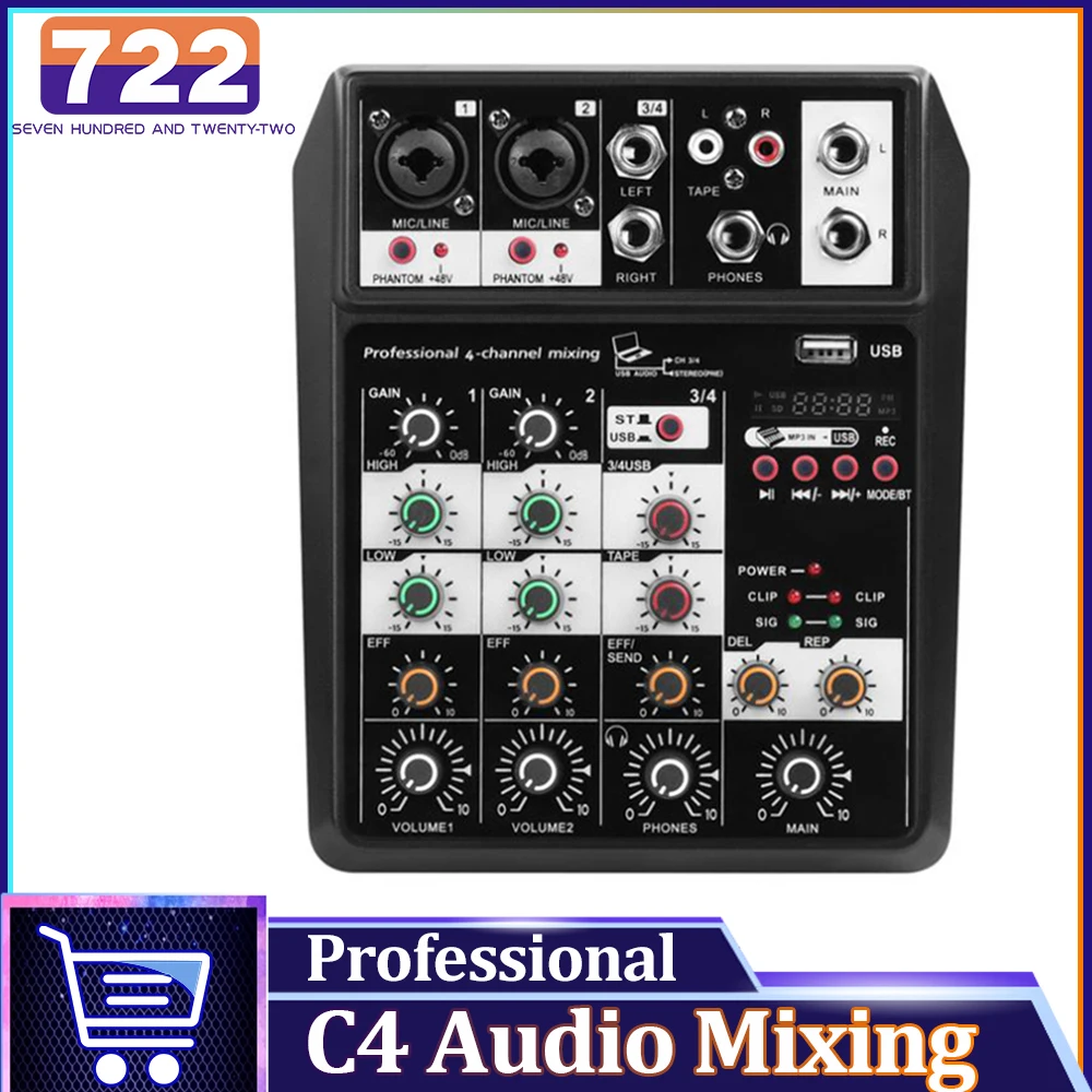 HD-Professional-Sound-Card-4-Channel-Mixing-Console-Soundcard-For-Live ...