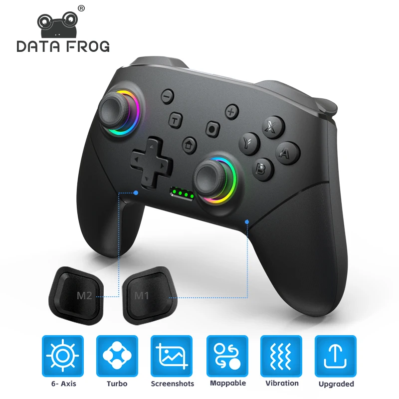 DATA-FROG-Controlador-Pro-Switch-Sem-Fio-Joystick-Program-vel-OLED-para-PC-Gamepad-Controlador ...