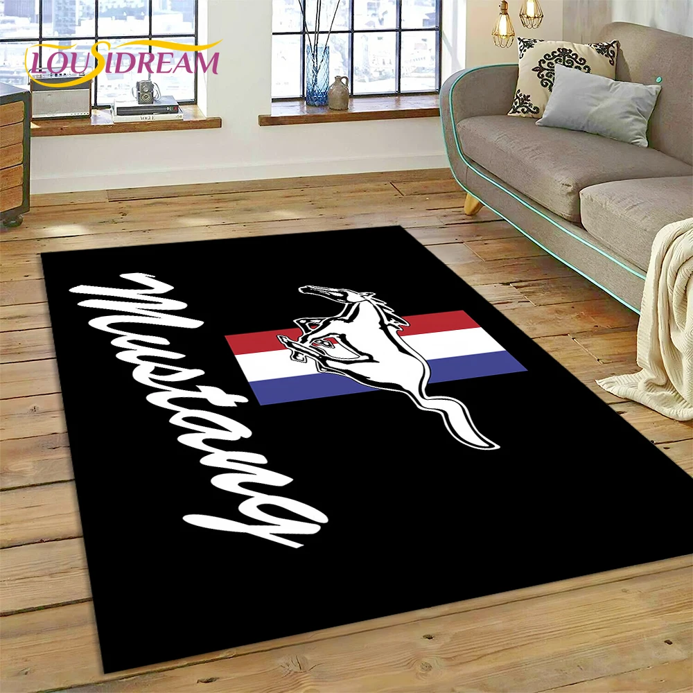Classics 3D F-Ford GTR Mustang Car Rug Carpet for Living Room Bedroom ...