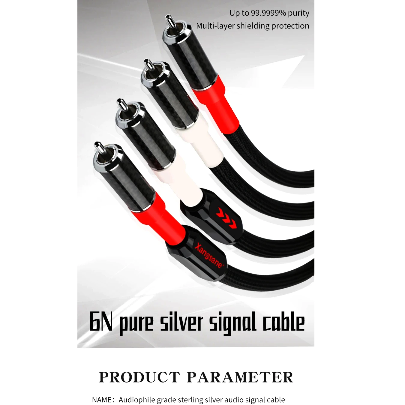 Cable-de-audio-de-plata-pura-de-cristal-nico-6N-cable-rca-de-fibra-de ...