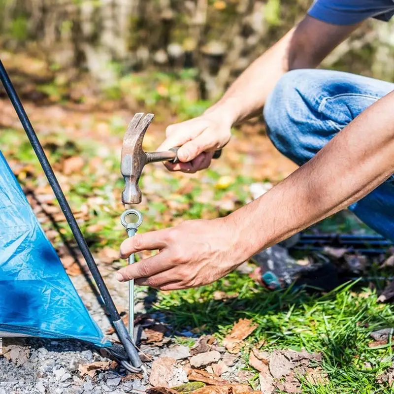 Tent-Stakes-6pcs-Tent-Pegs-Secure-Tent-Anchors-Carbon-Steel-Lawn-Stakes ...