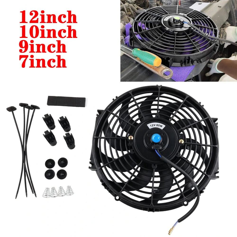 Racing Car 12''/10"/9"/7" Push/pull Electric Radiator Intercooler Slim ...