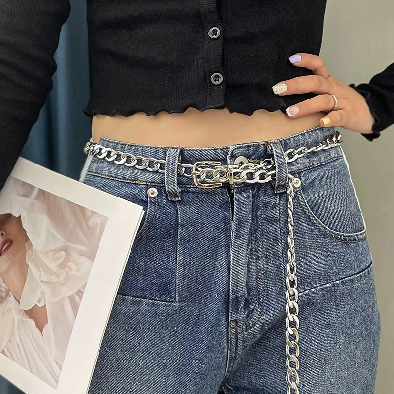 New-Metal-Waist-Chain-for-Women-Metal-Belts-for-Dresses-Sweaters-106cm ...