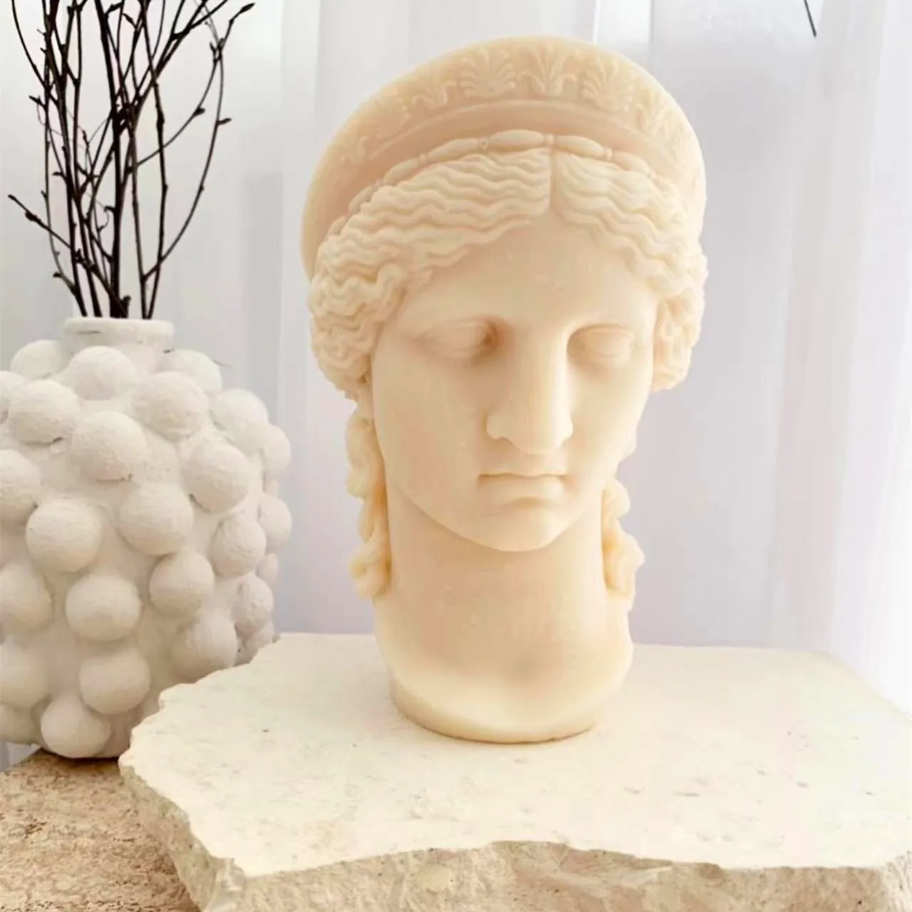 3D Art Hera Athena Statue Silicone Candle Molds Greek Goddess Plaster ...