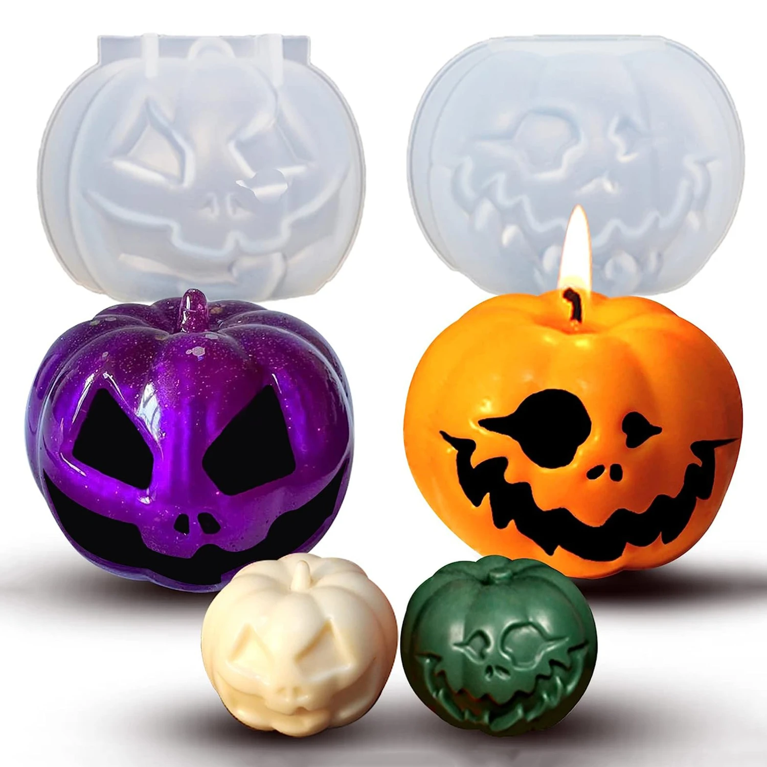 3D-Skull-Pumpkin-Silicone-Candle-Mold-Halloween-Ghost-Ghost-Epoxy-Cast ...