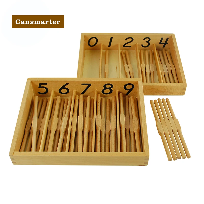Montessori Math Spindle Box with 45 Spindles for Preschool Learning ...