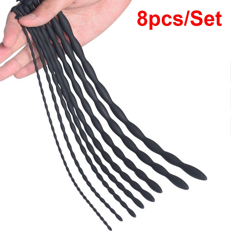 8pcs-Urethral-Sound-Silicone-Extender-Penis-Plug-Cateter-Uretral ...