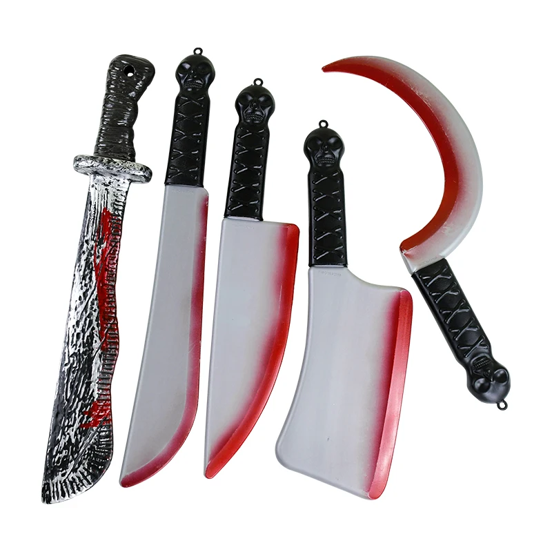 Bloody-Butcher-Knife-Toy-Halloween-Party-Plastic-Bloody-Fake-Knife ...