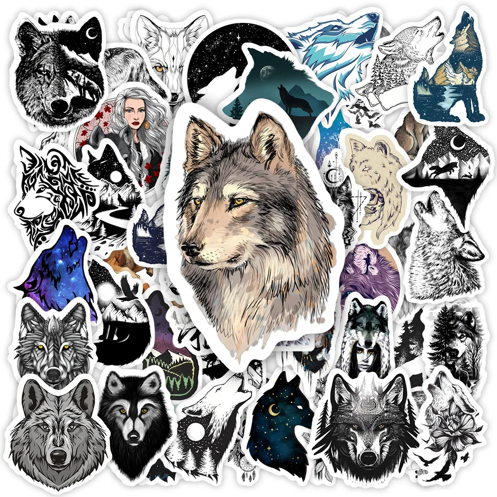 Cool-Wolf-Stickers-Timberwolf-Tattoo-DIY-Toy-Gift-Decal-Decorative ...