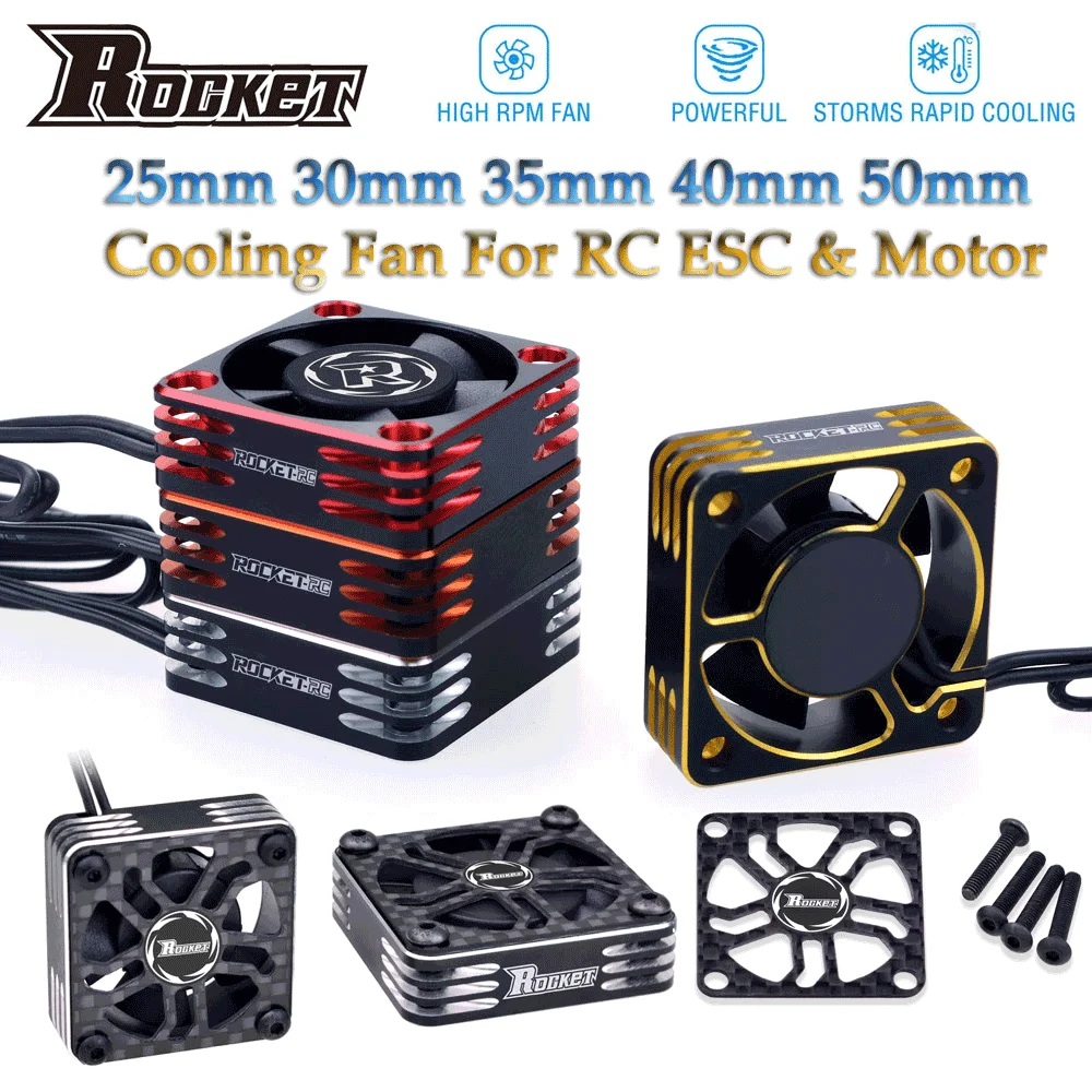 2PCS-SURPASSHOBBY-ROCKET-Aluminum-Cooling-Fan-25-30-35-40-50mm-Heat ...