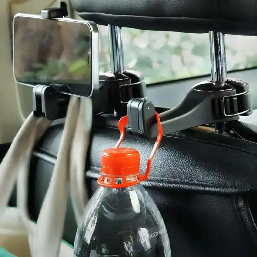 2-in-1 Multi-functional Car Headrest Phone Holder Hidden Rear Seat Lock ...