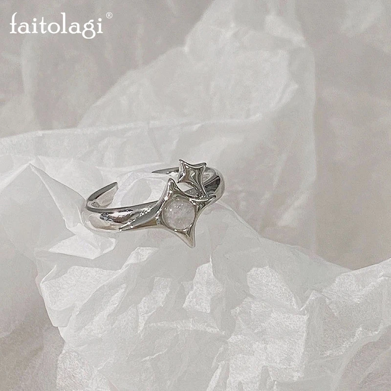 Irregular-Cross-Star-Opal-Rings-Y2K-Natural-Stone-Star-Ring-for-Women ...