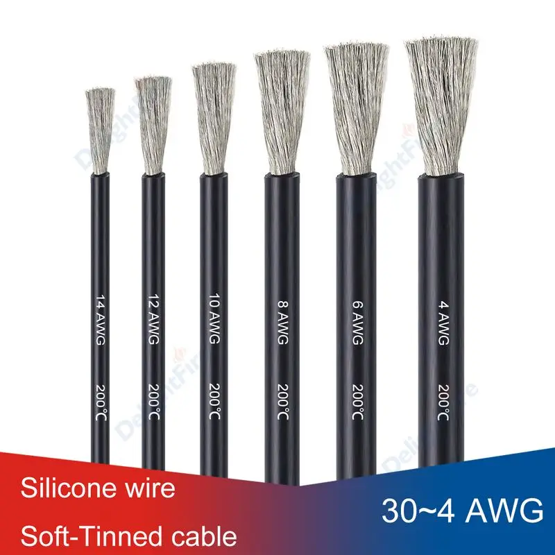 Cavo elettrico in filo di Silicone 28 26 20 16 12 8 4 AWG cavi stagnati ...