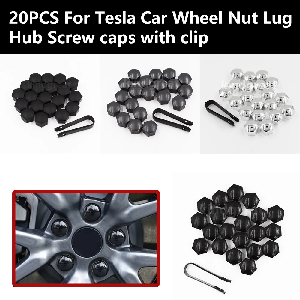 20PCS 21mm For Tesla Model 3 Model S Model X 2020 2019 2017 Car Wheel ...