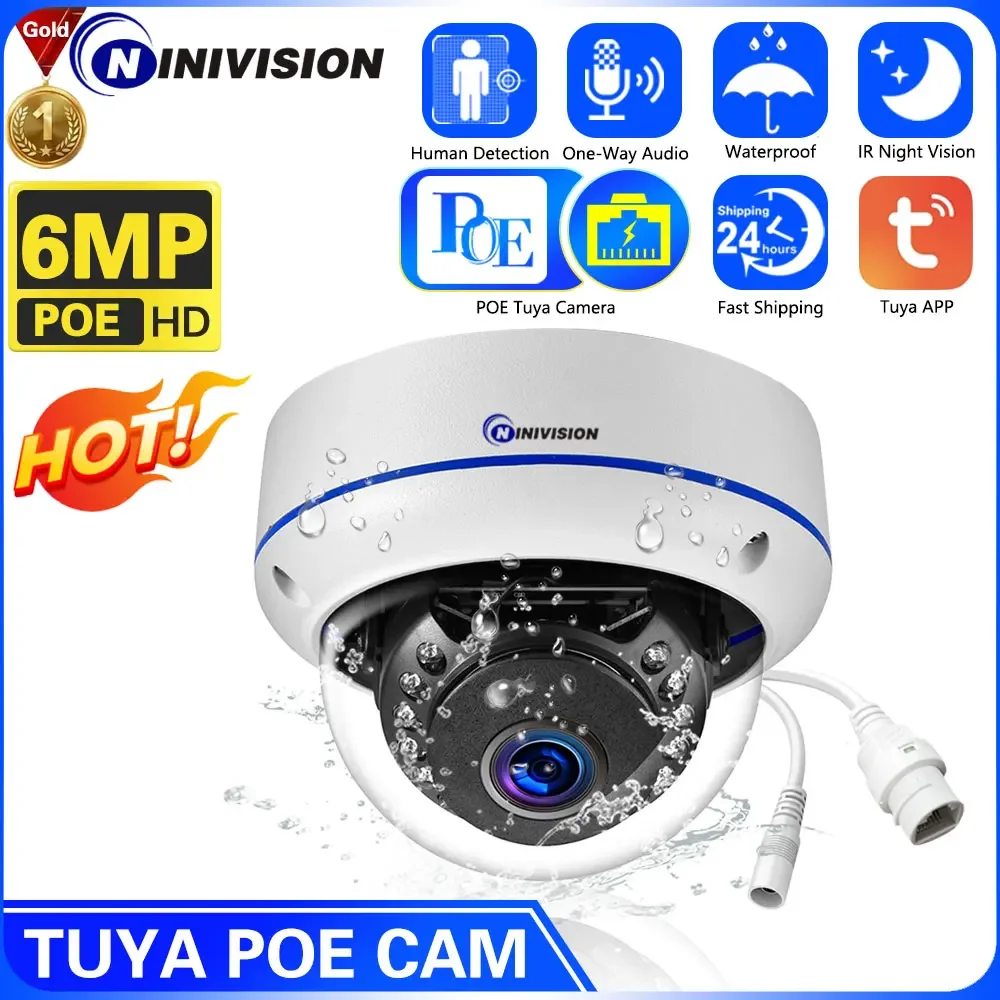 Tuya-APP-Audio-Dome-IP-Camera-Outdoor-Explosion-Proof-6MP-Security-POE ...