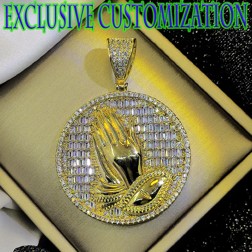 New-hip-hop-exclusive-custom-necklace-paired-with-diamond-prayer-gold ...