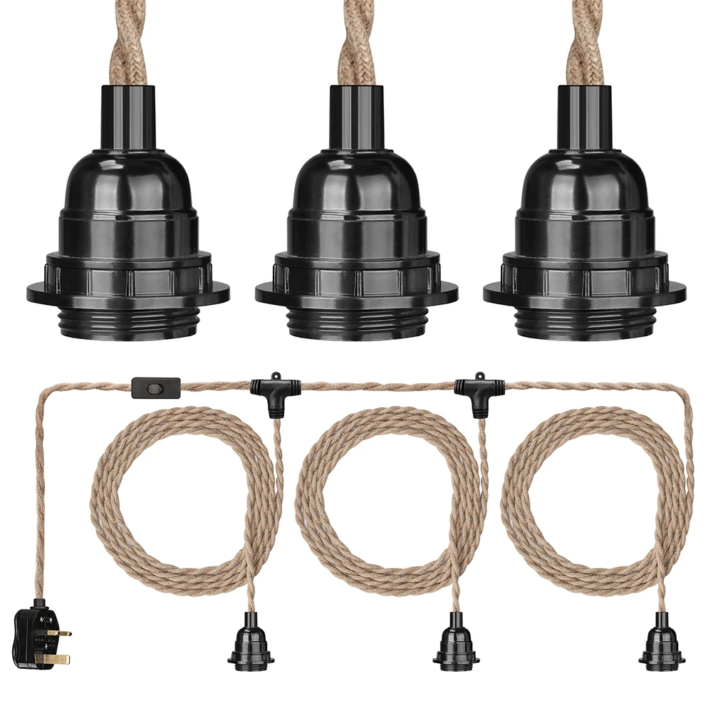 Pendant-Light-Ceiling-Lighting-Fitting-E27-Lamp-Holder-Suspended-Kit ...