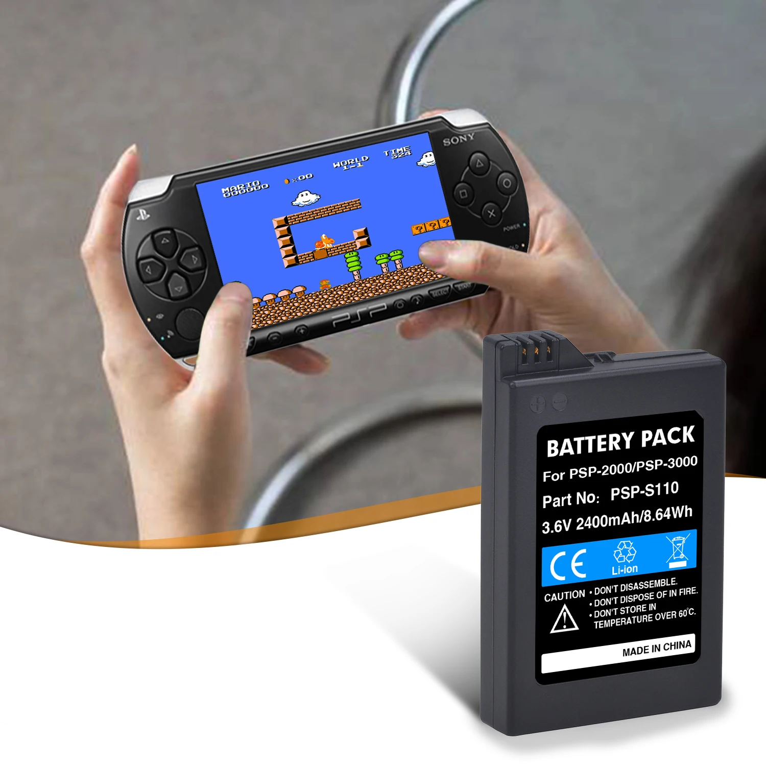 1x chargeur-Batterie Rechargeable 2400mAh PSP2000 PSP 3000 et chargeur ...