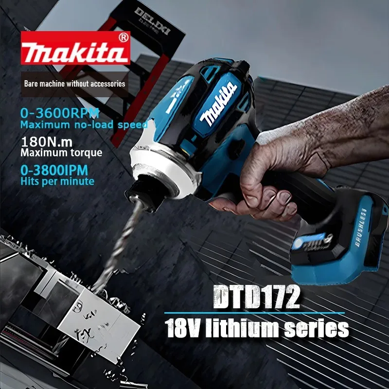 Makita-DTD172-Impact-Driver-Drill-180Nm-18V-Cordless-Brushless-Moter-Electric-ScrewDriver-Power ...