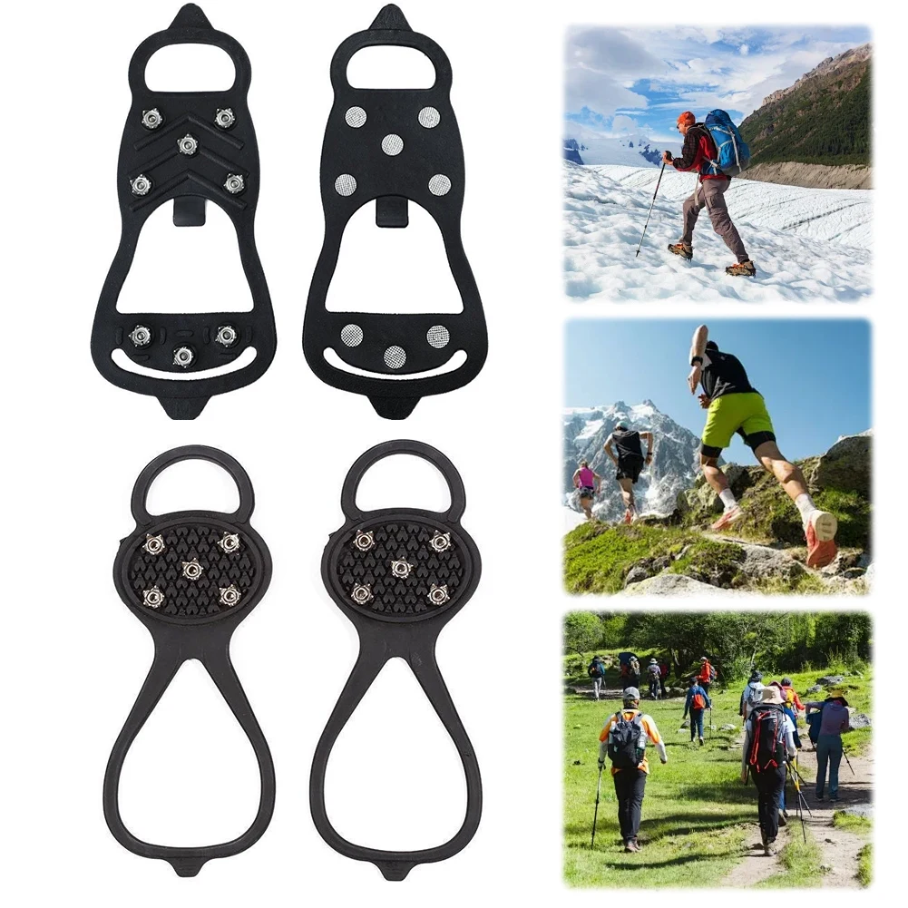 5/8 Teeth Walking Cleat Ice Grippers Non-Slip Ice Crampons Walking Shoe ...