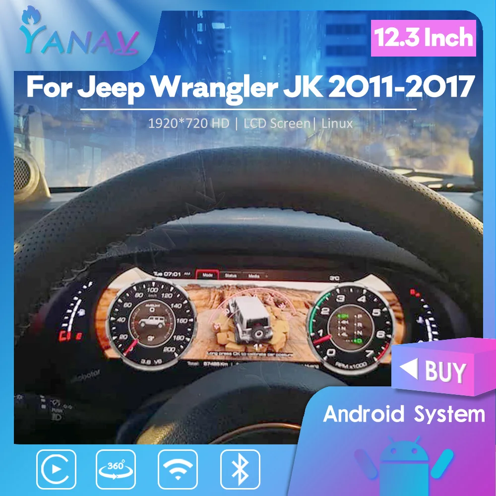 Car-Digital-Cluster-For-Jeep-Wrangler-JK-2011-2017-LCD-Instrument ...