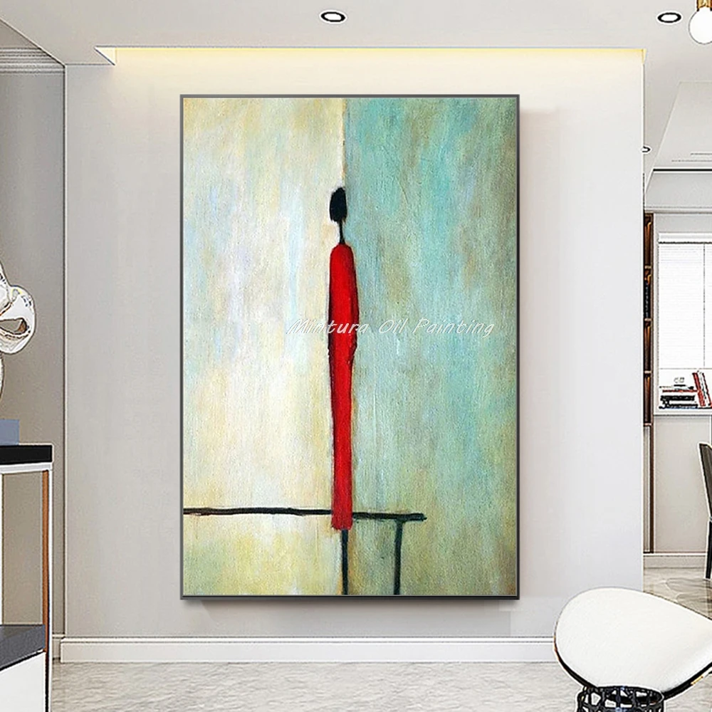 Mintura-Handpainted-Abstract-Figure-Oil-Painting-on-Canvas-Modern-Large ...