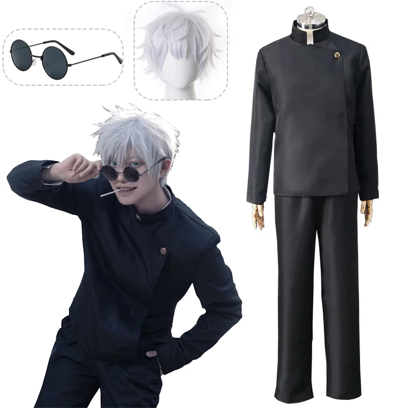 Anime-Jujutsu-Kaisen-Gojo-Satoru-Cosplay-Costume-Tops-Pants-Uniform ...