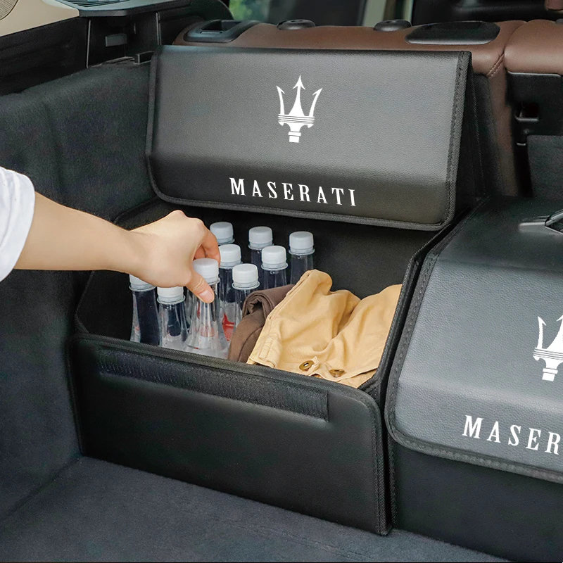 Car Leather Organizer Bag Foldable Trip Storage Box For Maserati Ghibli ...