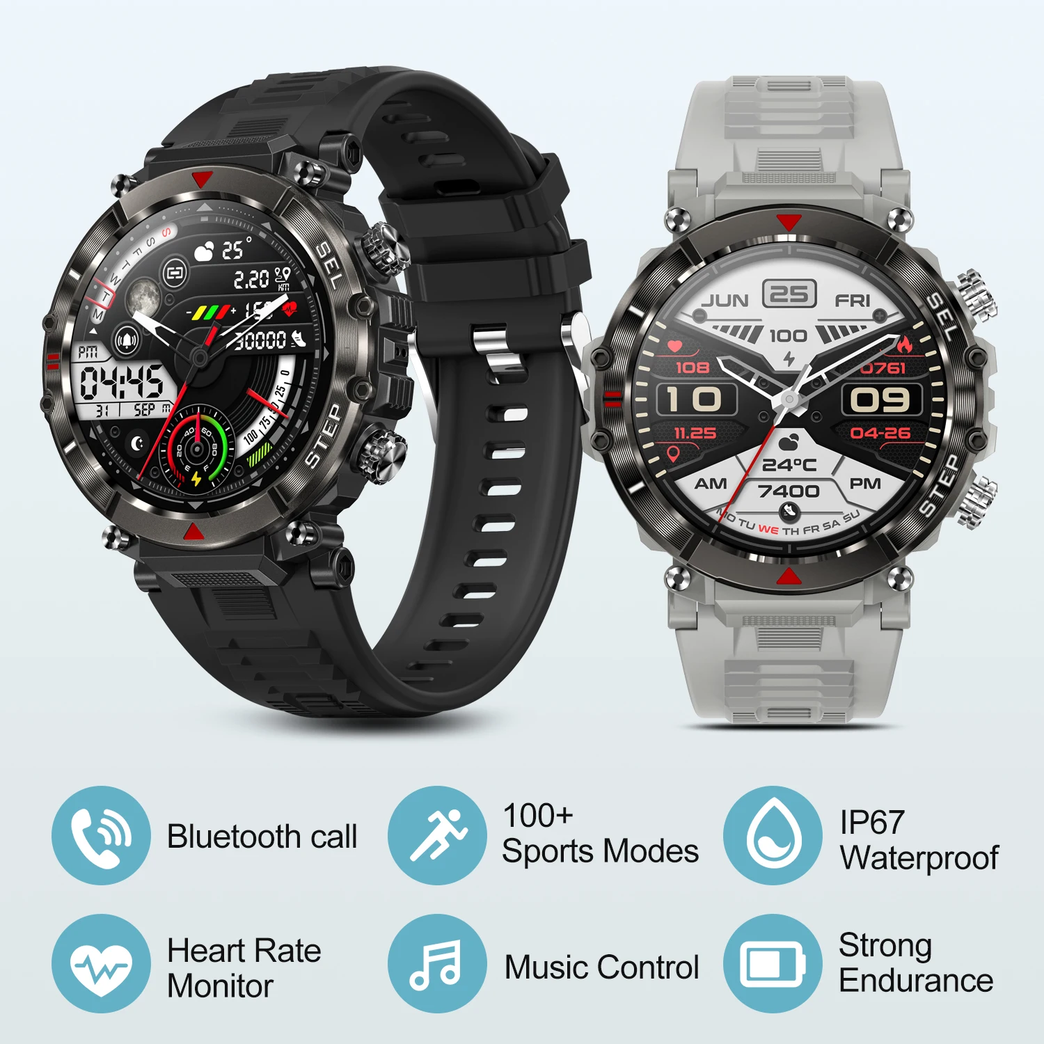 Outdoor-Sports-Smart-Watch-For-Men-Bluetooth-Voice-Call-Waterproof ...