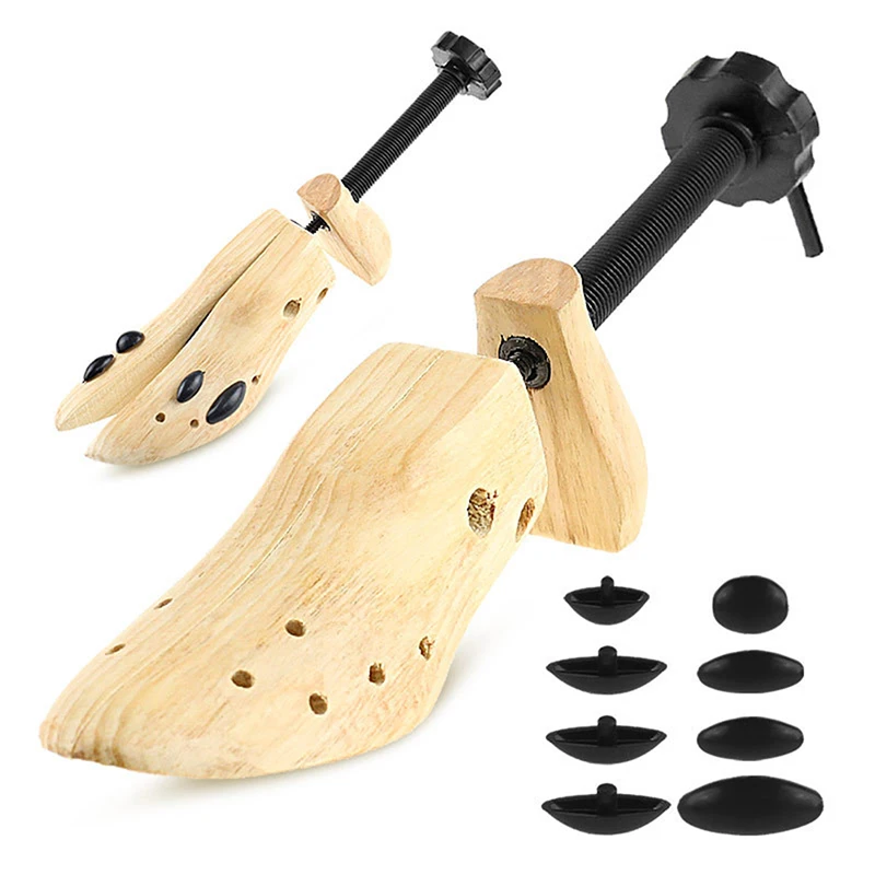 2-Way-Wooden-Shoe-Tree-Adjustable-Shoe-Support-Expander-for-Men-and ...