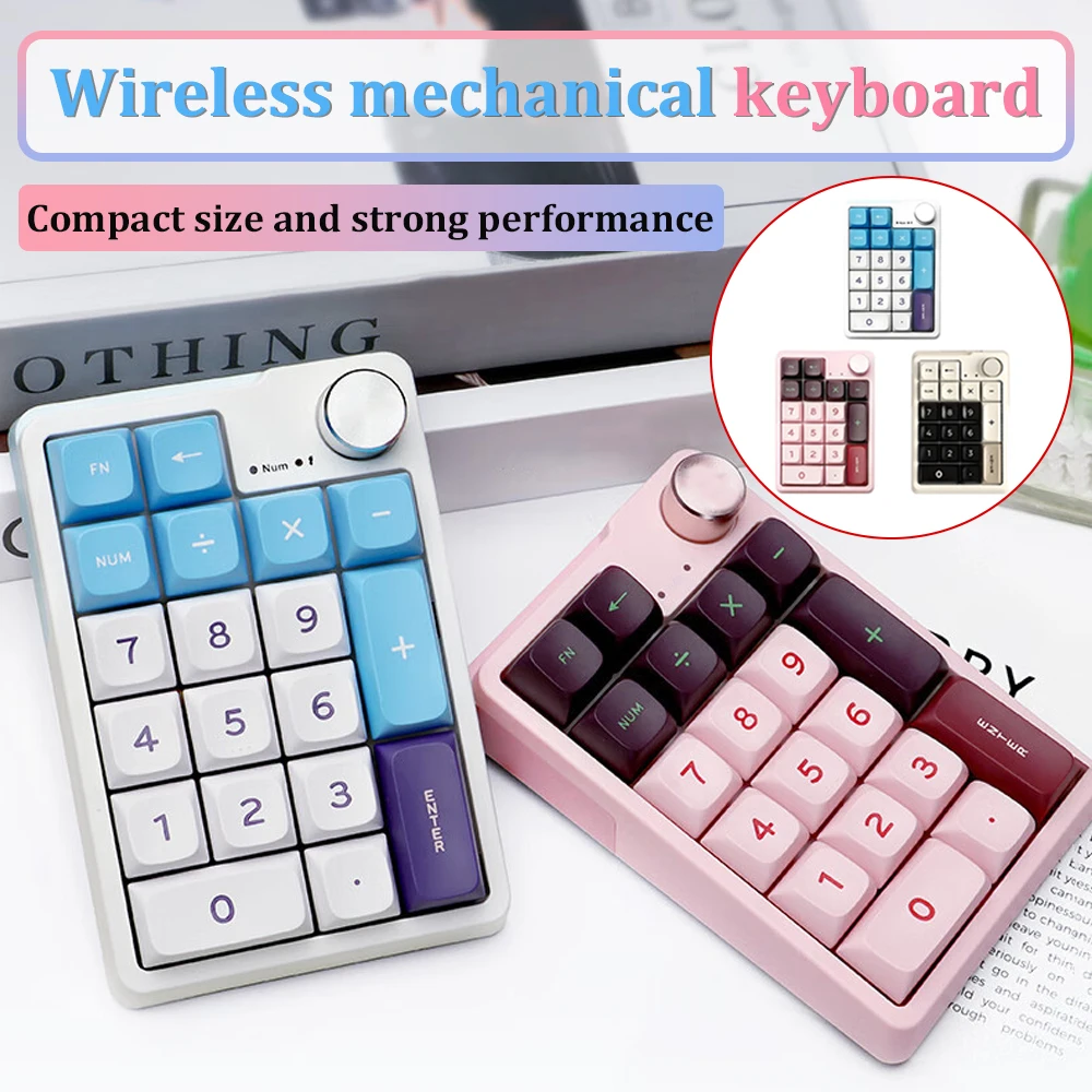 Wireless-Numeric-Keypad-Custom-Knob-Keyboard-Bluetooth-2-4G-Wired-Mini ...