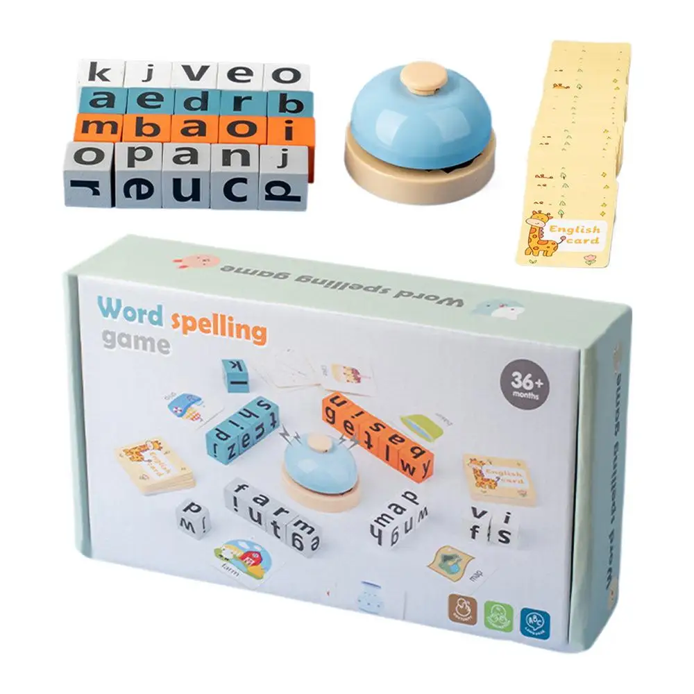 Spelling Words Game Blocks Wooden Alphabet Puzzles Blocks With Flash ...