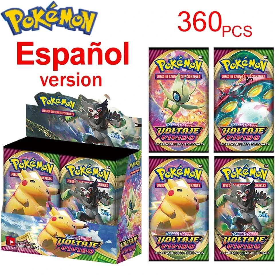 Spanish-Version-Pok-mon-TCG-360Pcs-Voltaje-Vivio-Mentes-Unidas-Booster ...