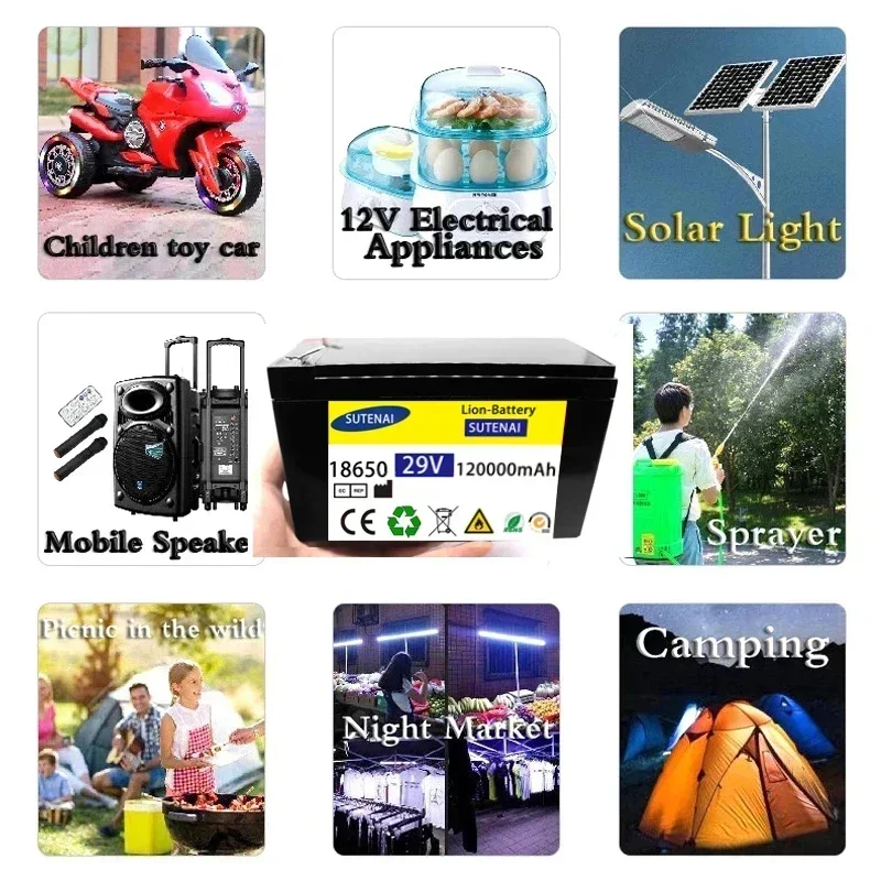 29v 120A Li Ion 18650 Battery Electric Vehicle Lithium Battery Pack 24V ...