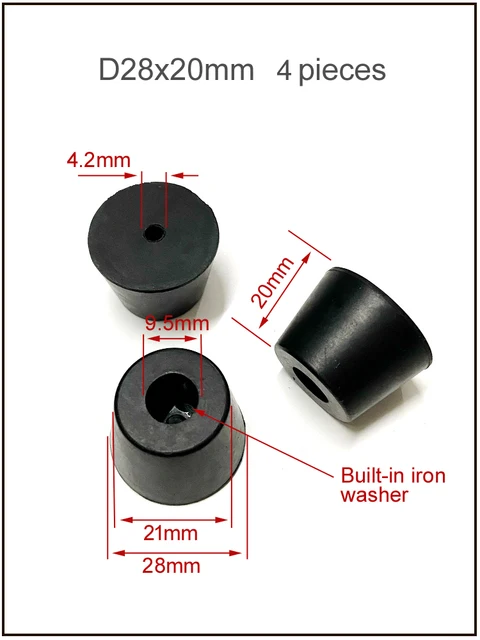 Built-In Iron Washer Black Rubber Foot Pad Machine Vibration Damping ...