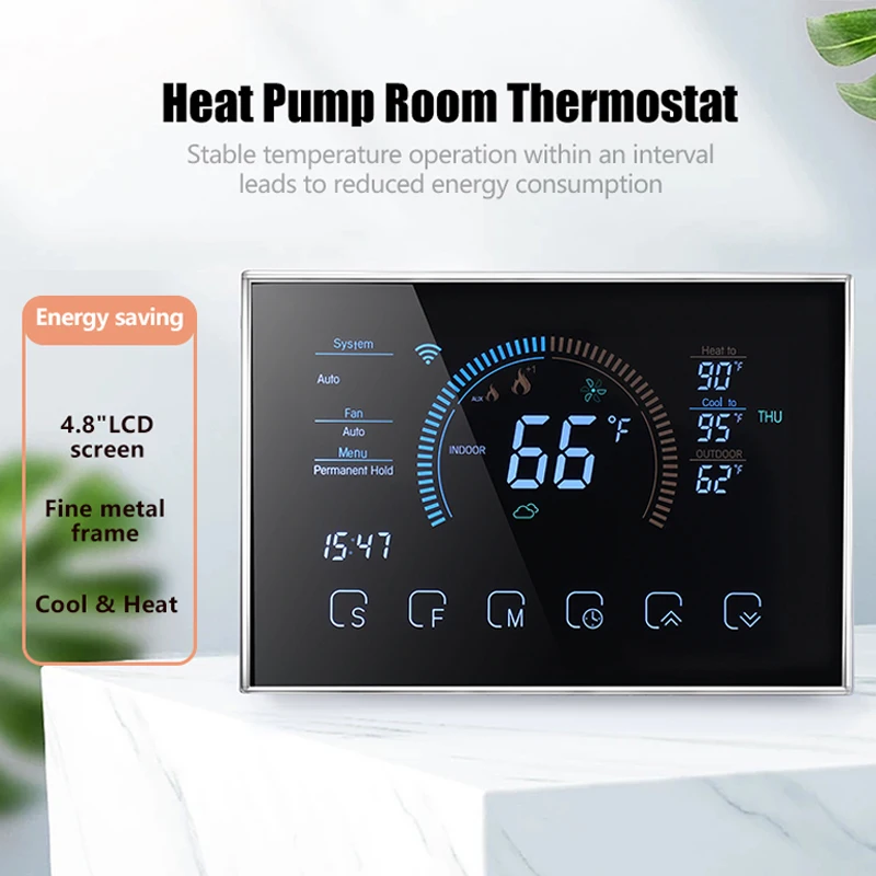 Wifi-Heat-Pump-Controller-System-Thermostat-Touch-Digital-Programming ...