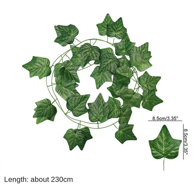 2.2M Ivy Green Fake Leaves Garland Plant Vine Foliage Home Decor ...