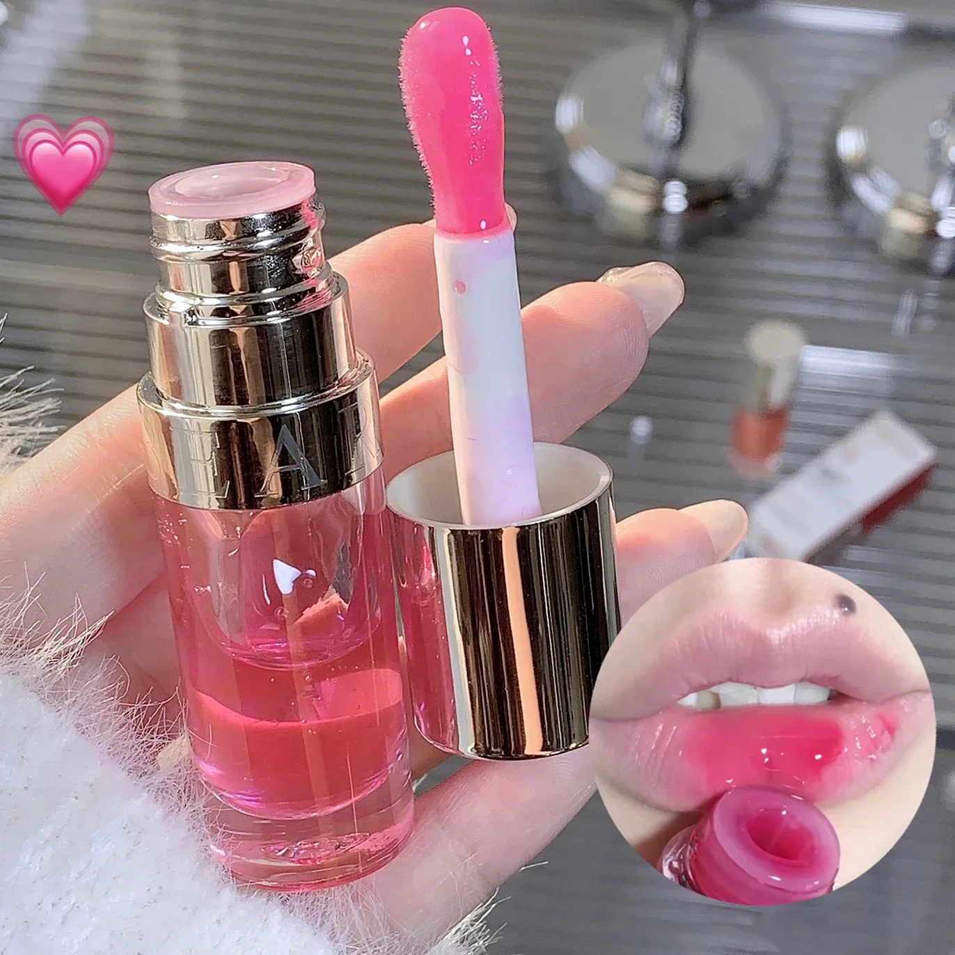 Crystal-Peach-Lip-Oil-Hydrating-Mirror-Lip-Gloss-Tinted-Plumper ...