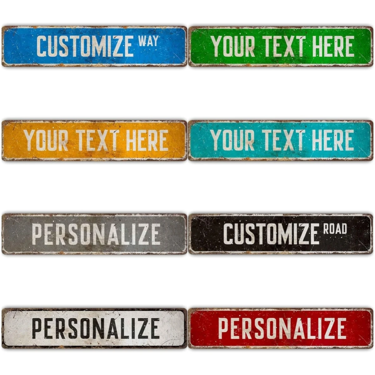 Rustic-Custom-Sign-Personalized-Metal-Signs-Weatherproof-Aluminum-Road ...