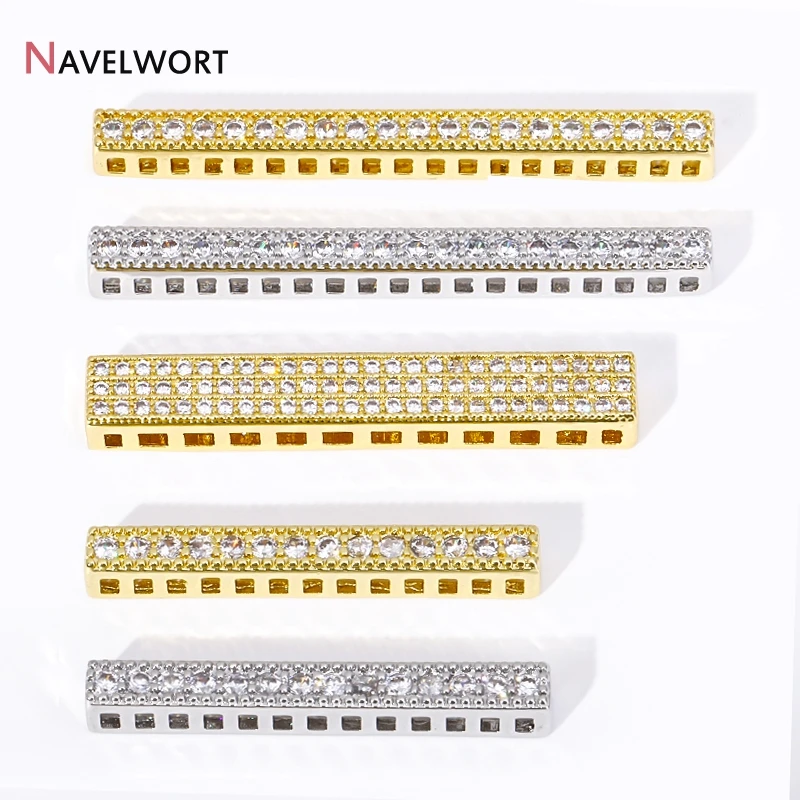 18K-Gold-Plated-Brass-Multiple-Rows-Separator-Spacer-Bars-Inlaid-Zircon ...