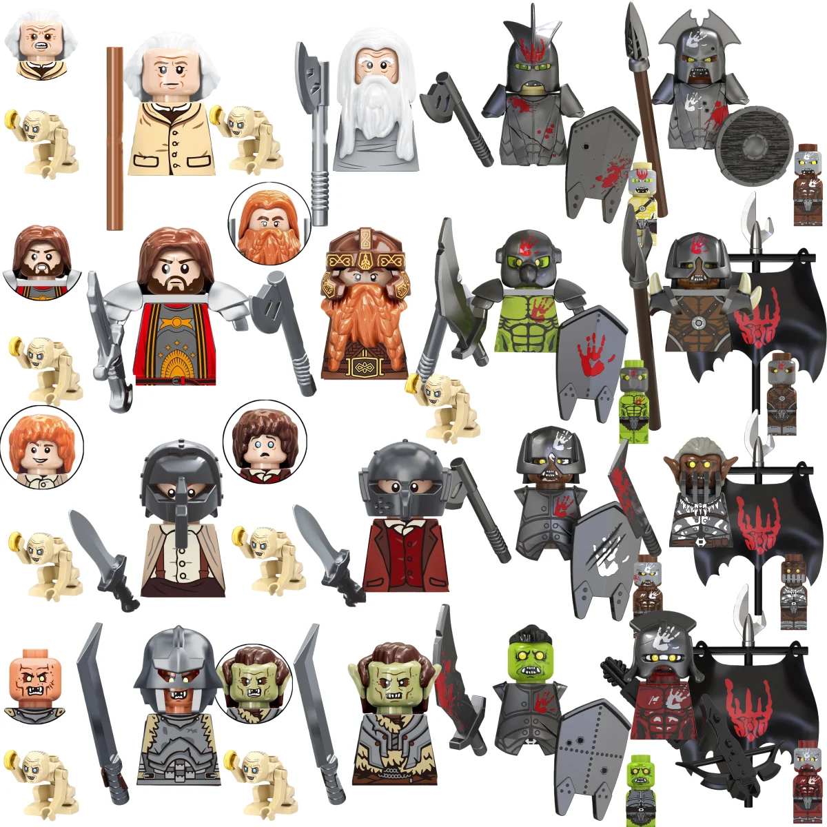 Blind Box TV6410 Mini Action Figure Toys Orcs Dwarf Elves Rohan knight ...
